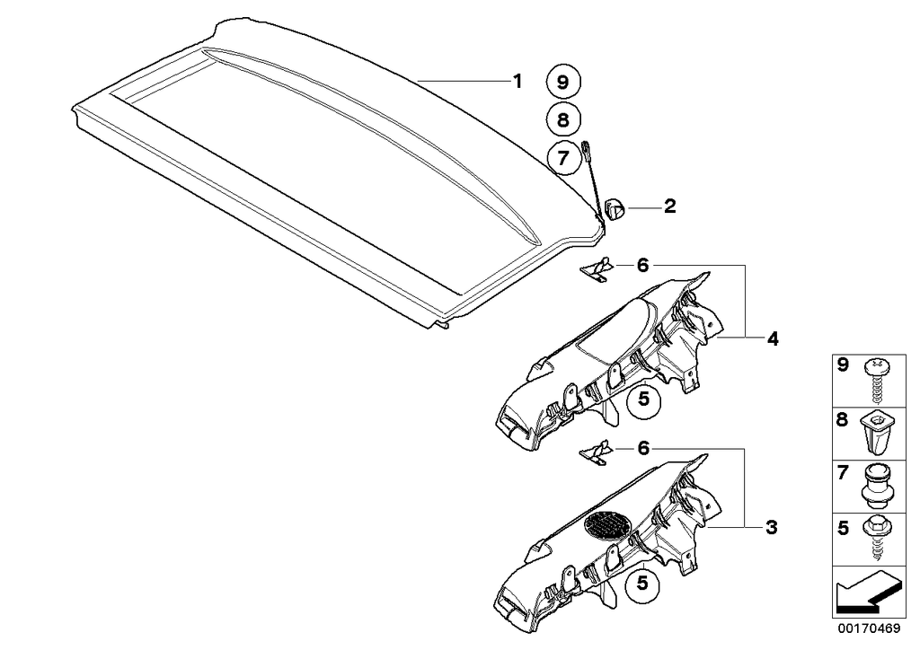 Genuine BMW Boot Trunk Trim Cargo Shelf Button 51498225348 | V1 Vehicle ...